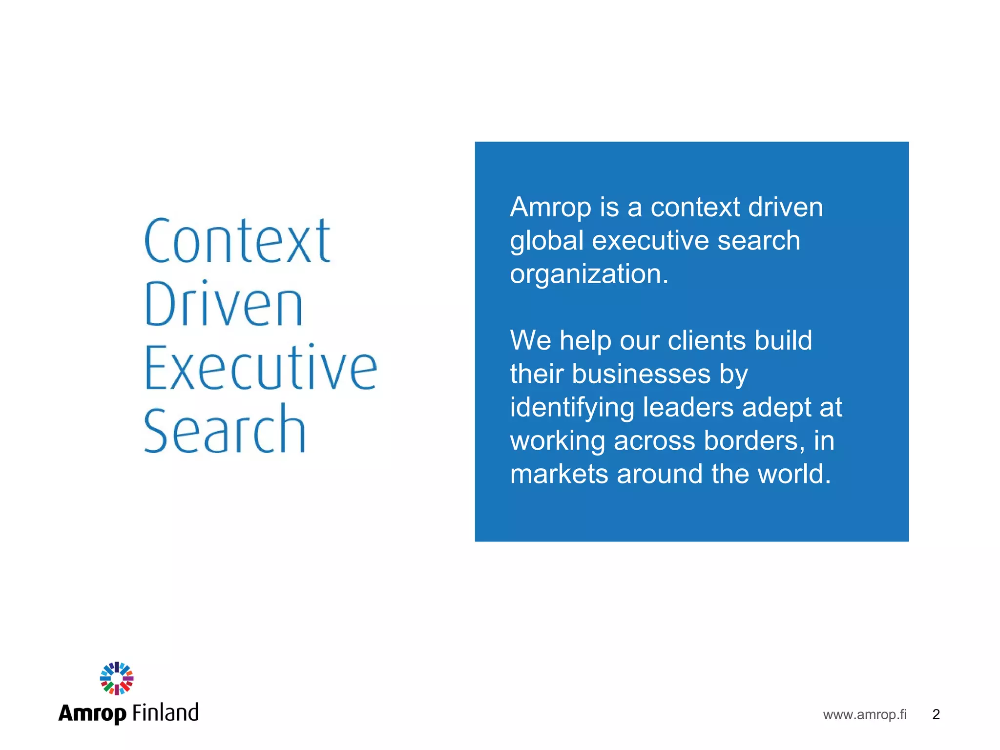 Amrop Finland Presentation | PPT | Management Consulting Industry ...