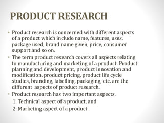 Product Research | PPTX
