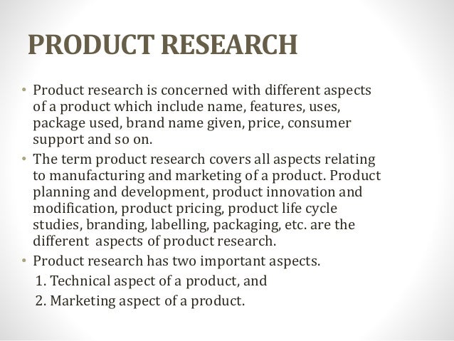 Product Research