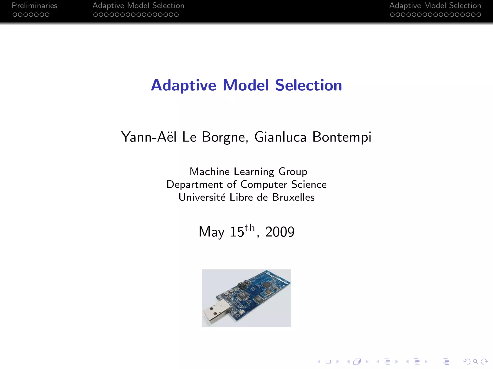 Adaptive model selection in Wireless Sensor Networks | PPT