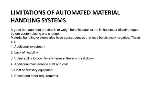 material handling and its classifications with principles. | PPTX