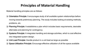 material handling and its classifications with principles. | PPTX