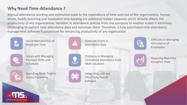 AMS- Attendance Management System | PPTX | Human Resources | Business