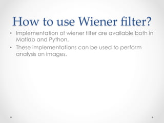 Wiener Filter | PDF