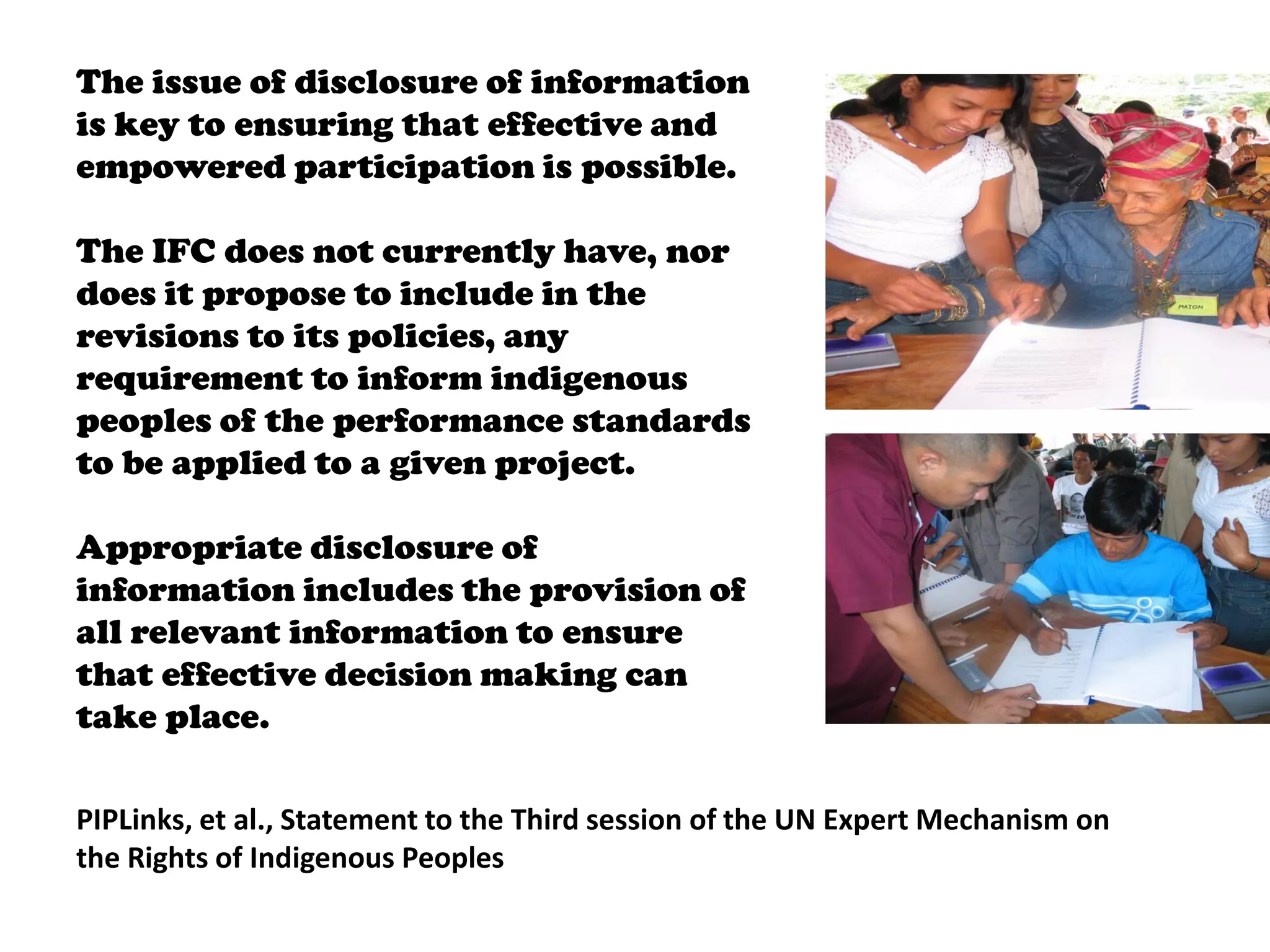 Community Perspective on Free Prior and Informed Consent (FPIC) | PDF