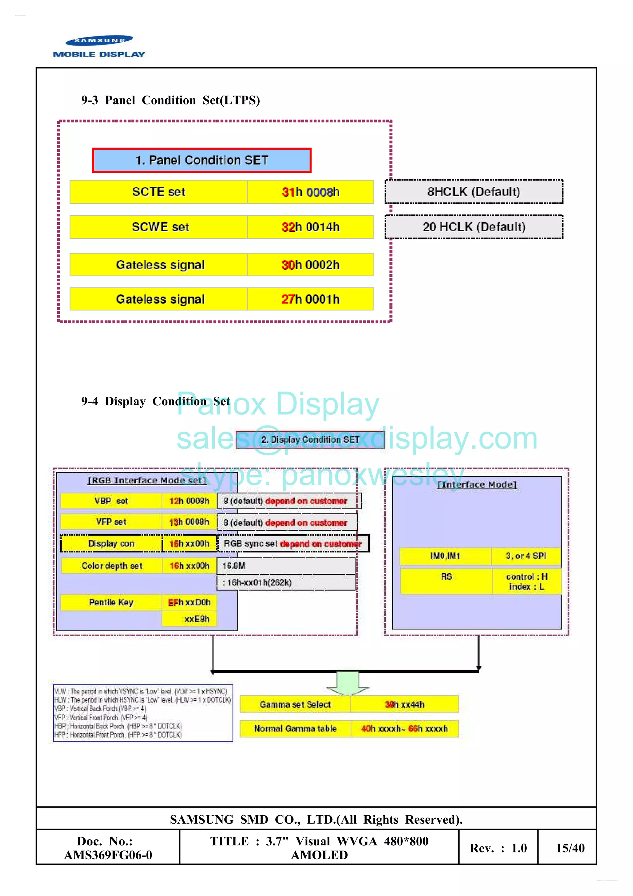 3.7 inch Amoled(854x480) Datasheet | PDF