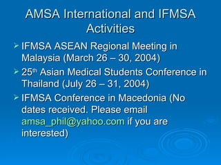 Asian Medical Students' Association-Philippines | PPT