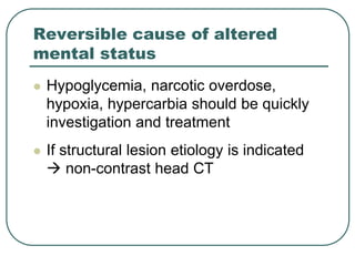 Altered Mental Status and Coma | PPTX | Brain and Nervous System ...