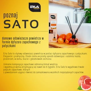 ERLA SATO | stylowy odświeżacz powietrza w postaci dyfuzora zapachowego z patyczkami. | PDF