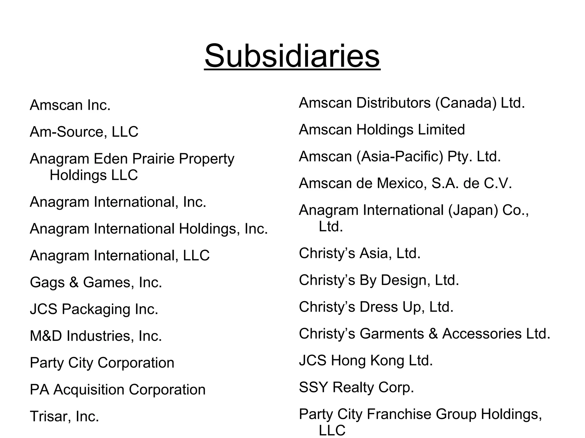 Amscan company profile | PPT