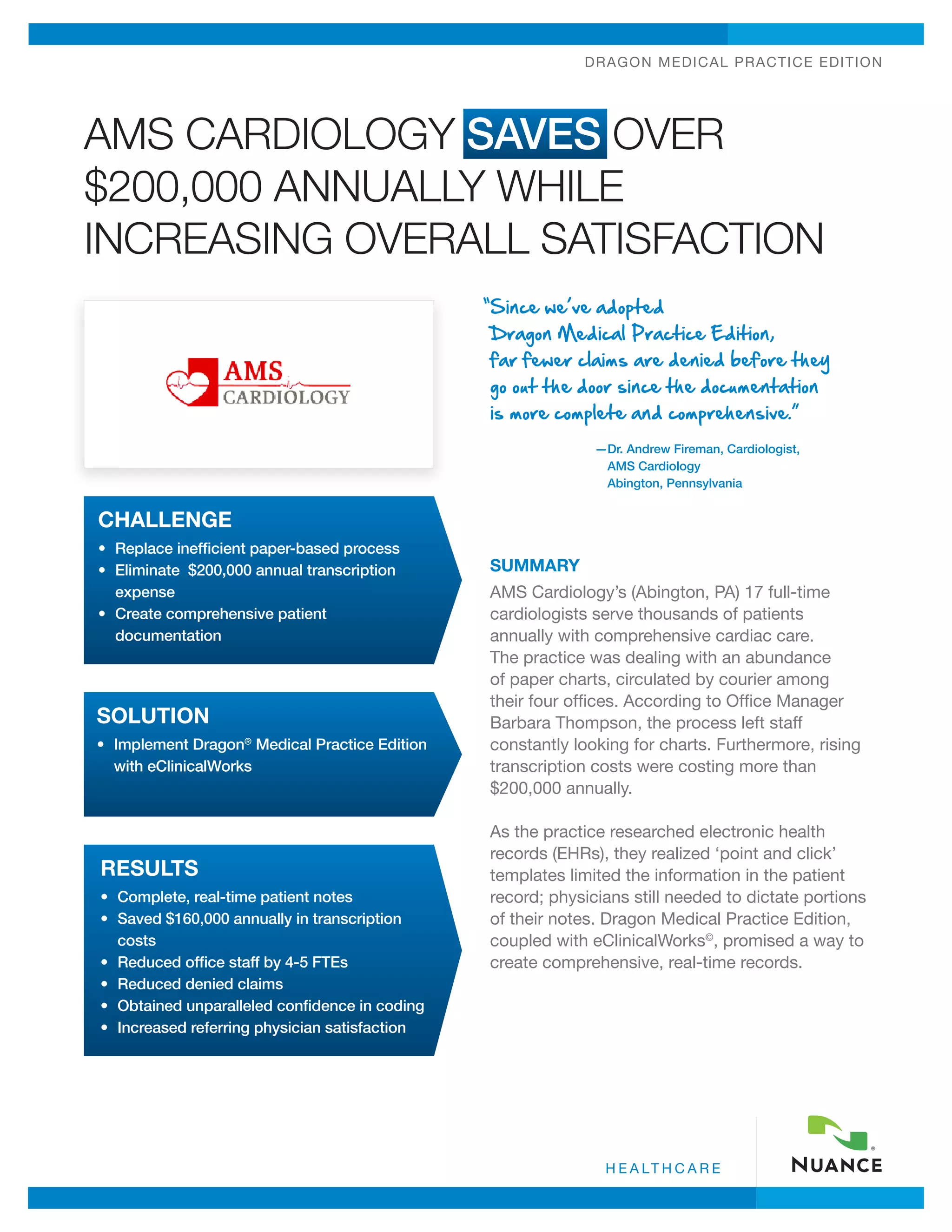 Ams Cardiology Case Study | PDF