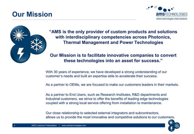 AMS Technologies Company Presentation | PDF