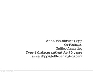 Amy’s diabetes mine slides final 11 16-12 | PPT