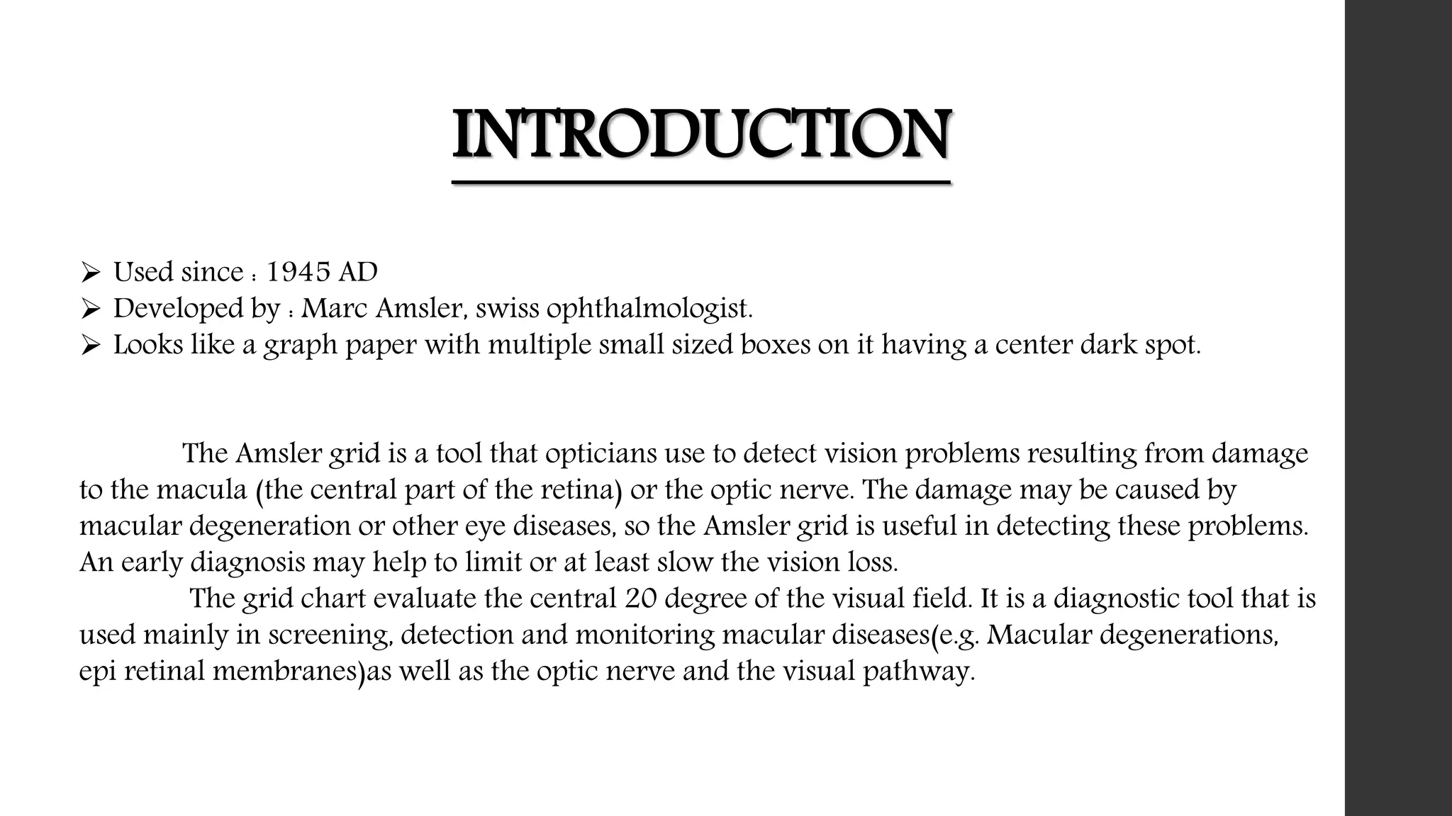 Amsler grid chart | PPTX