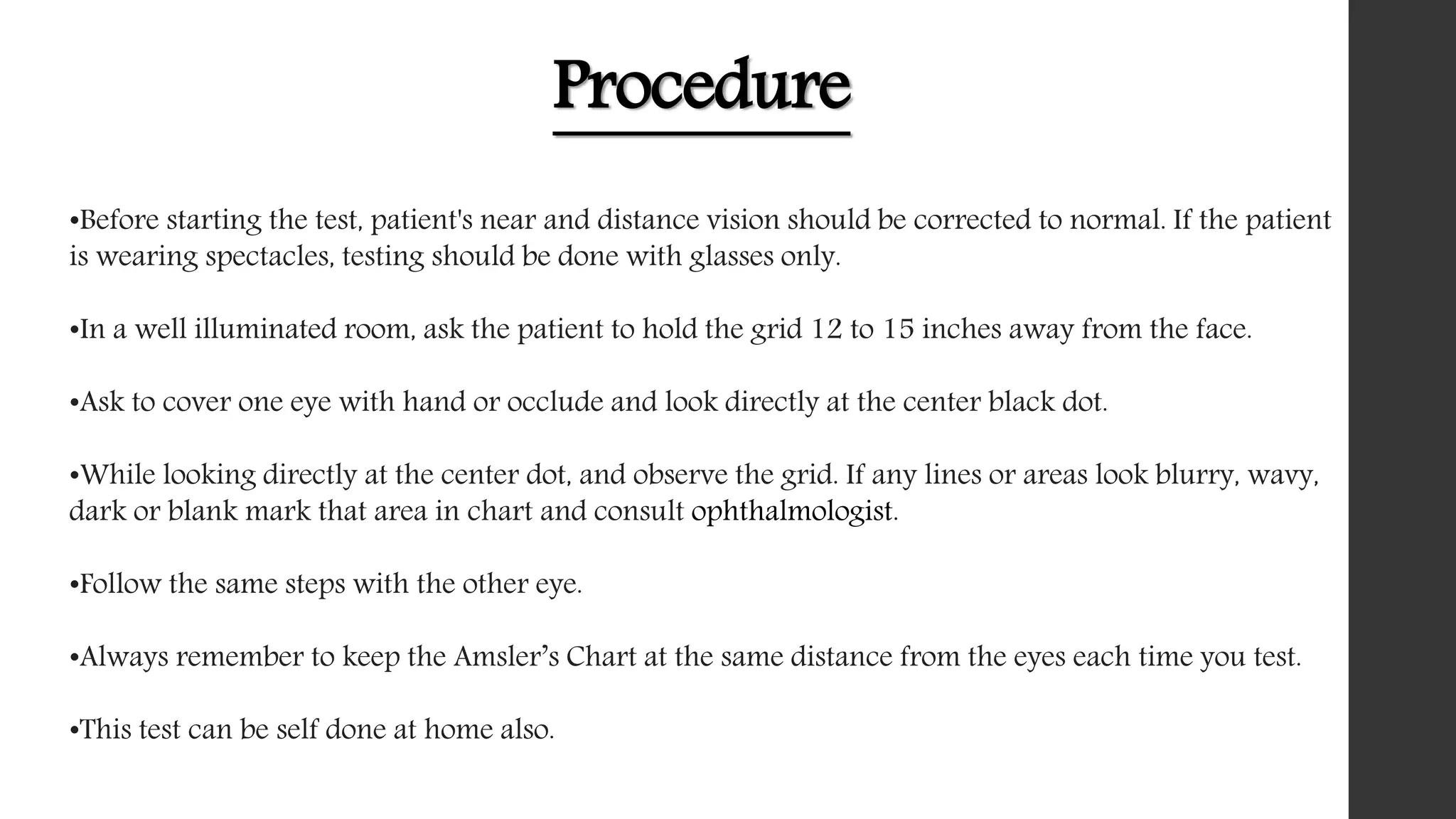 Amsler grid chart | PPTX