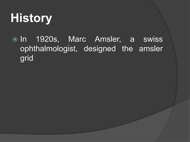 AMSLER CHARTS.pptx | Eye and Vision Conditions | Diseases and Conditions