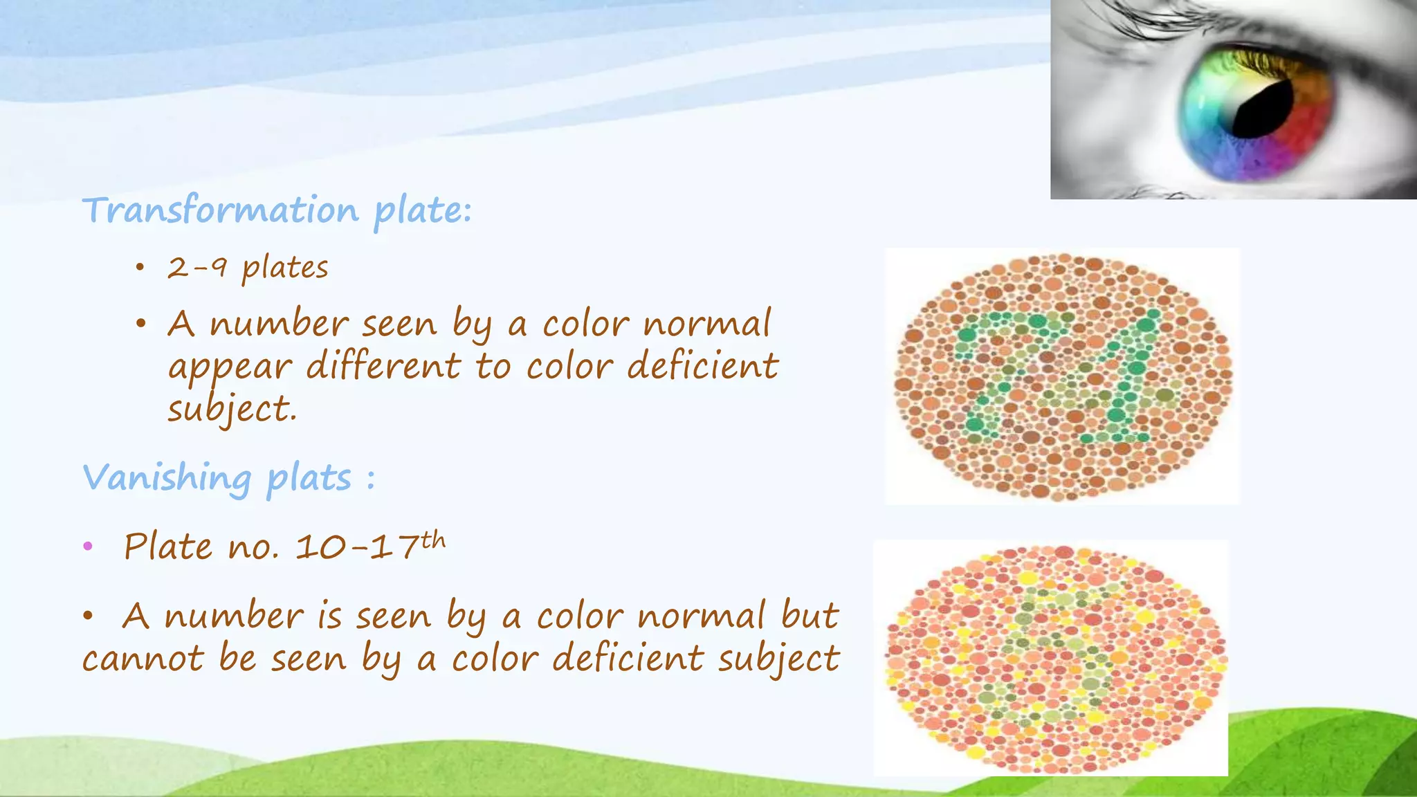 Amsler grid and color vision chart | PPTX