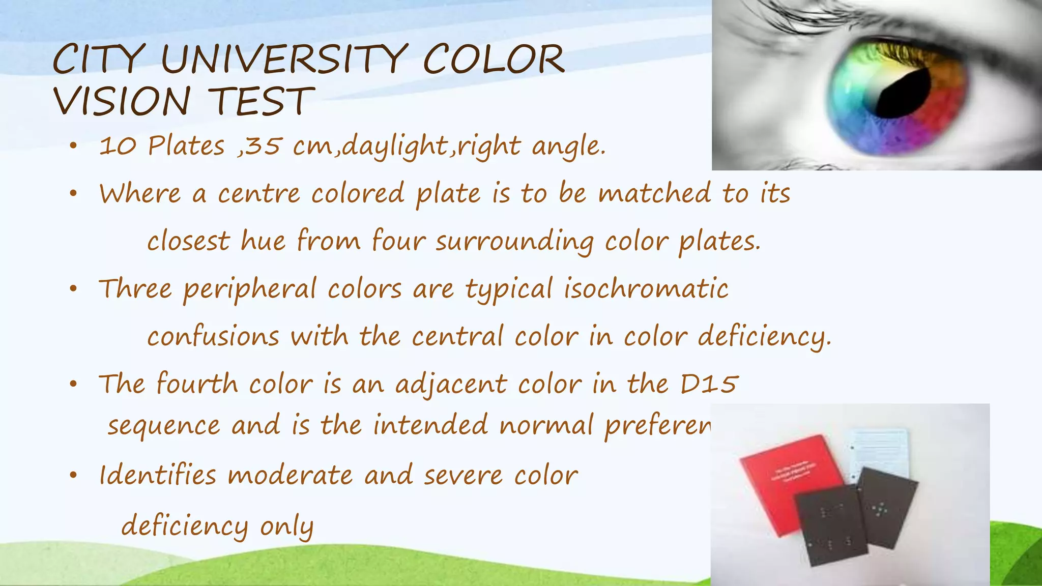 Amsler grid and color vision chart | PPTX