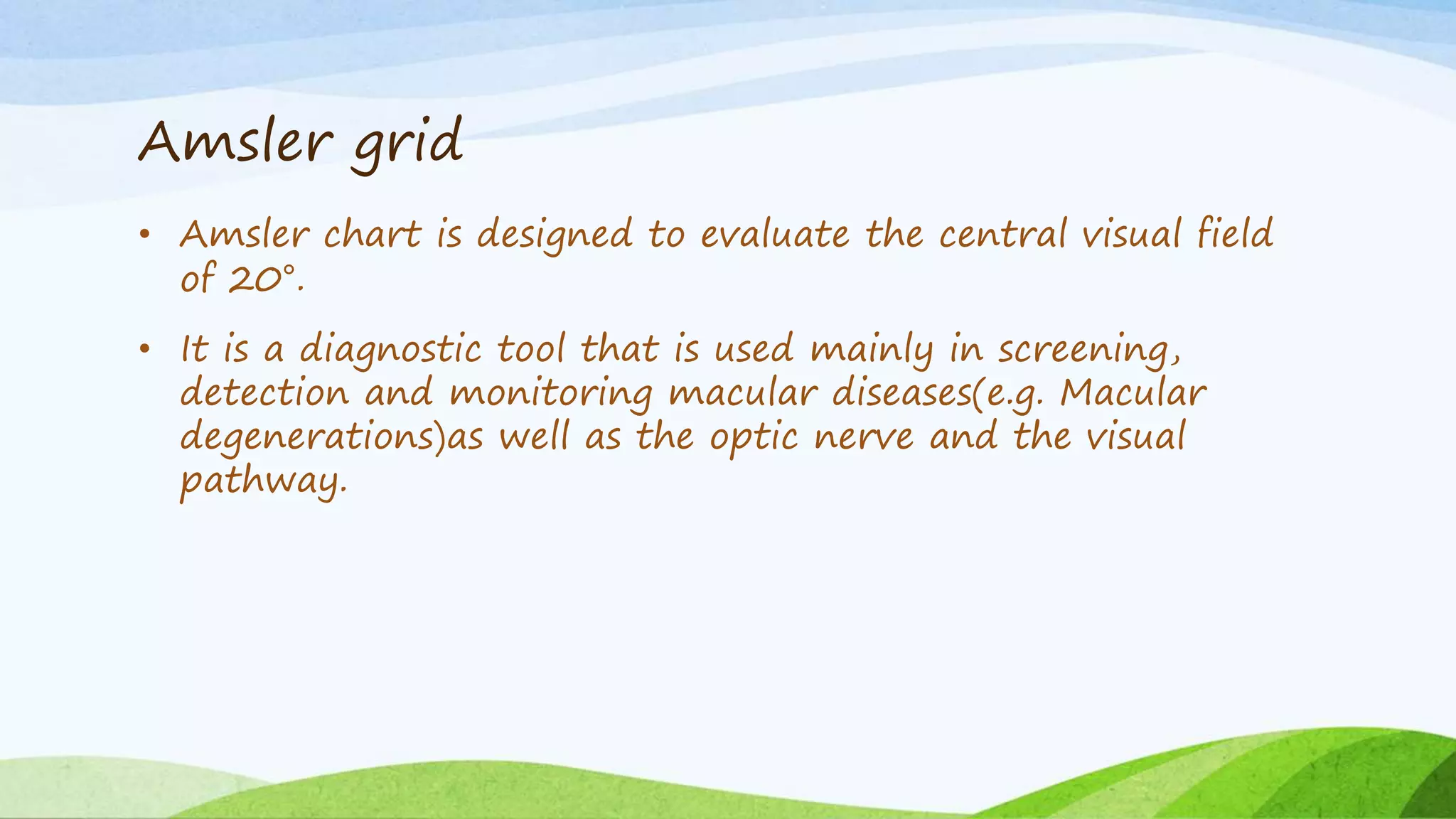 Amsler grid and color vision chart | PPTX