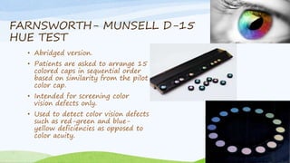 Amsler grid and color vision chart | PPTX