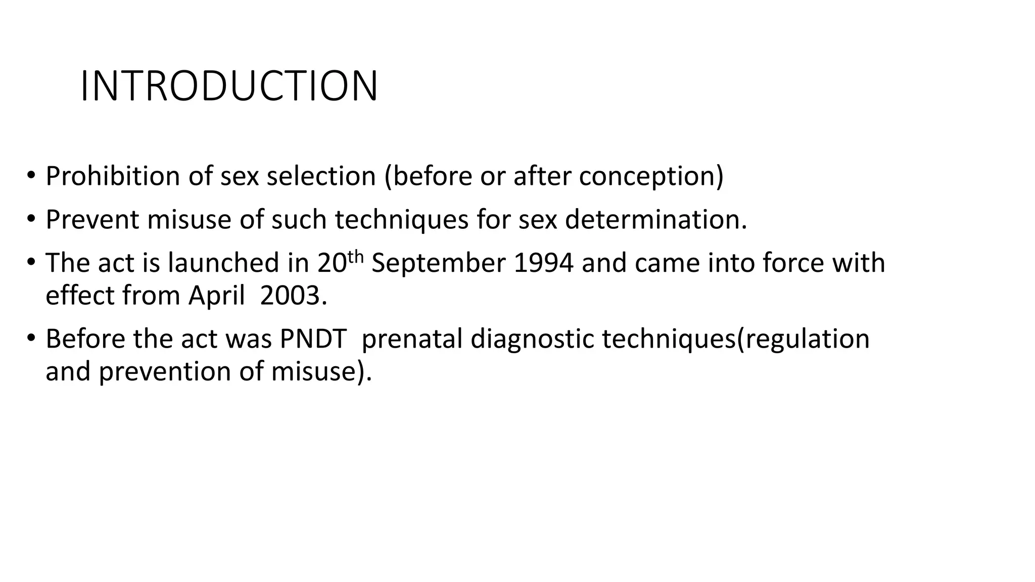 pre conception and prenatal diagnostic techniques(PCPNDT)- | PPT
