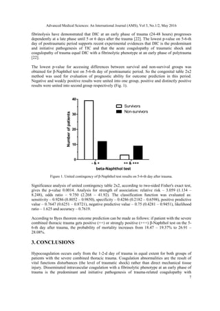 EVIDENCE OF POSTTRAUMATIC COAGULOPATHY IN CASE OF THE SEVERE COMBINED ...