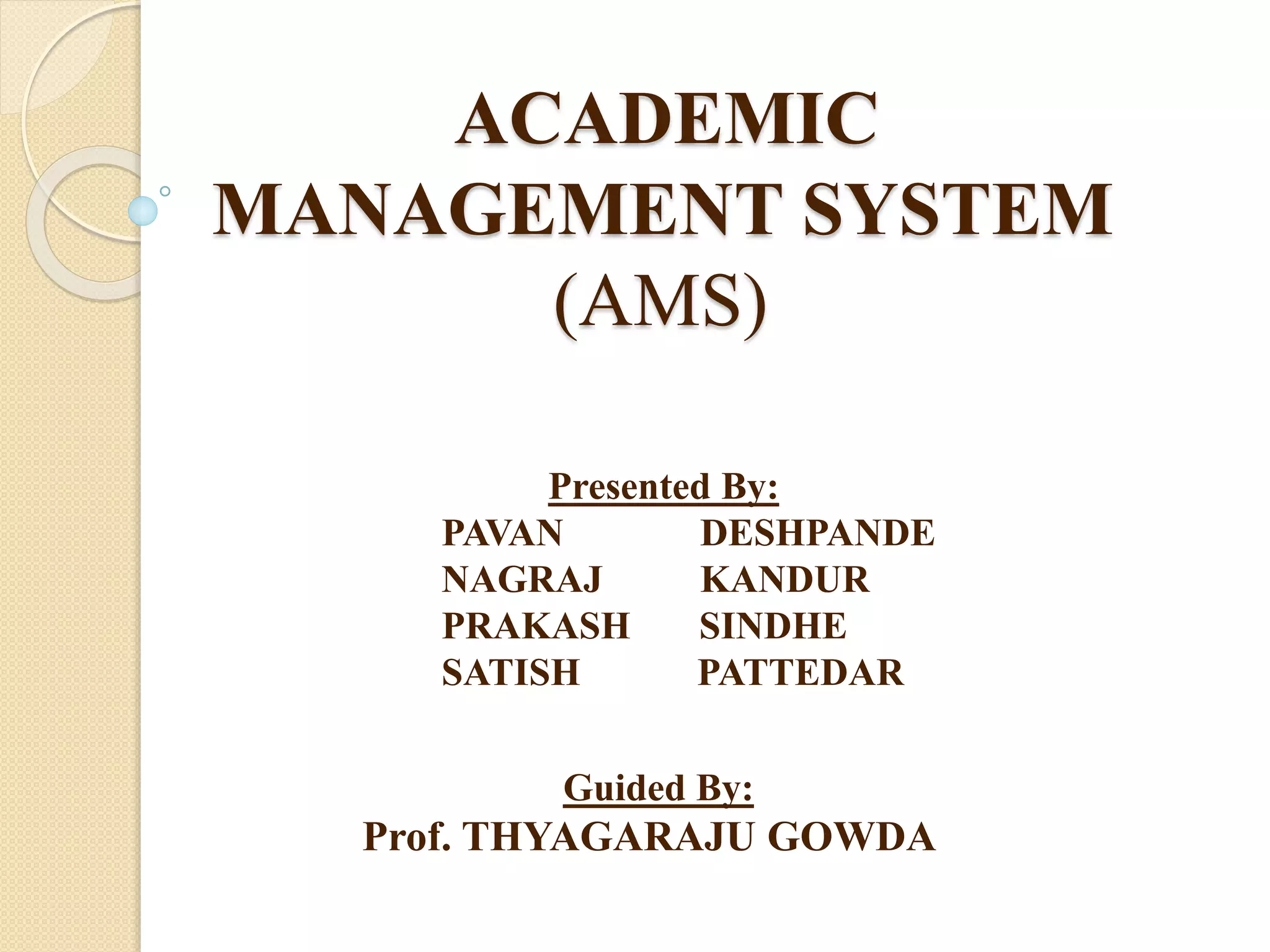 Academic management system PPT | PPTX