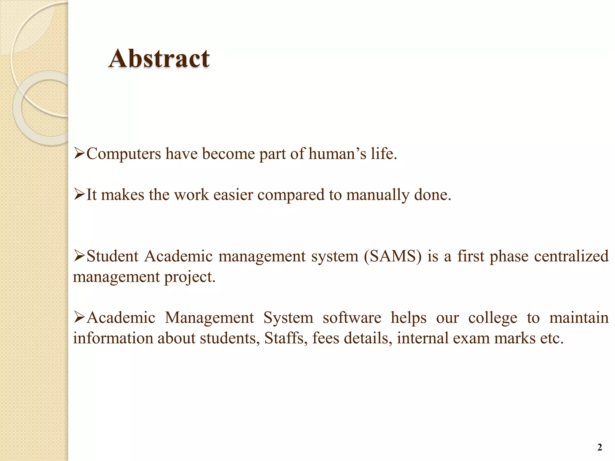 Academic management system PPT | PPTX