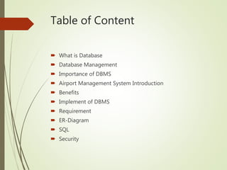 Database Project Airport management System | PPTX