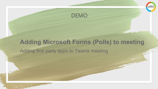 aMS Pune - Building apps for Teams meetings | PPT