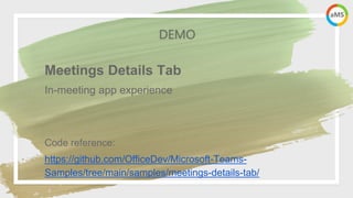 aMS Pune - Building apps for Teams meetings | PPT