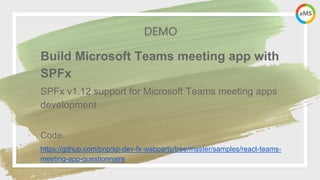 aMS Pune - Building apps for Teams meetings | PPT