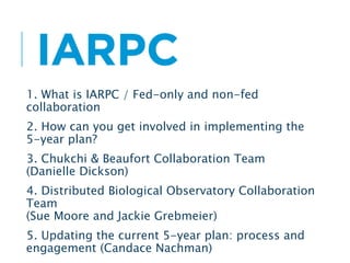 IARPC Collaborations at the 2016 Alaska Marine Science Symposium | PPT