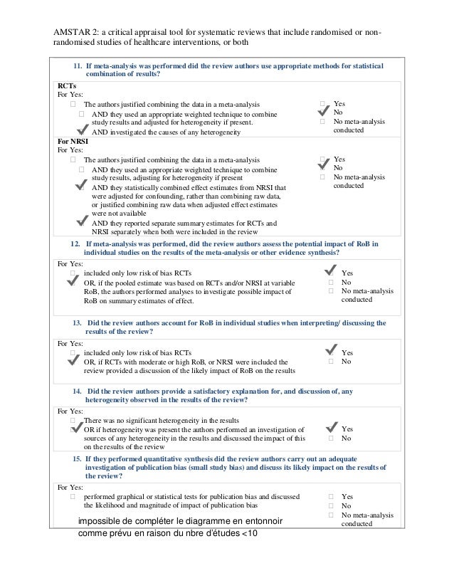 Feuille de travail - AMSTAR 2 Systematic Review Checklist - webinaire…