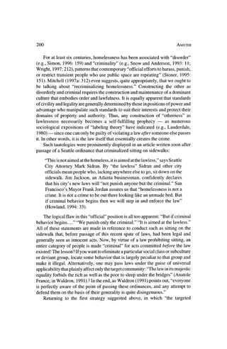 Amster 2003 - patterns of exclusion sanitizing space, criminali | PDF