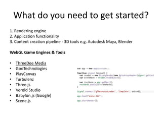 Amsterdam HTML5 Game Developement Meetup - ThreeDee Media presentation | PPTX