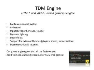Amsterdam HTML5 Game Developement Meetup - ThreeDee Media presentation | PPTX | Computing ...
