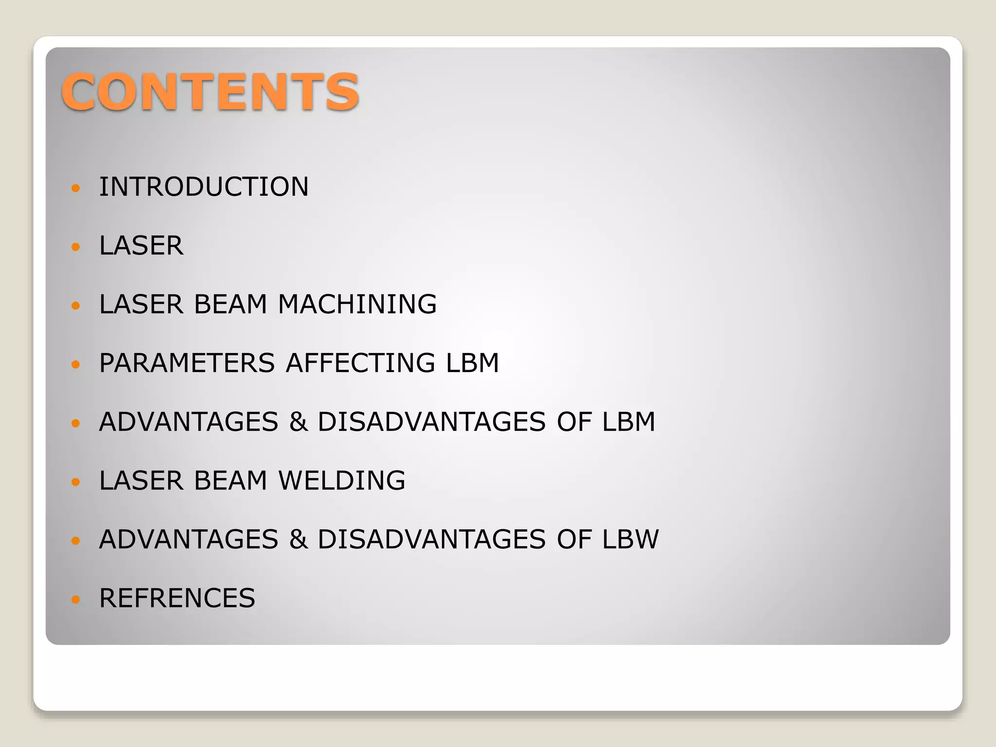 Laser Beam Technique | PPTX | Chemistry | Science
