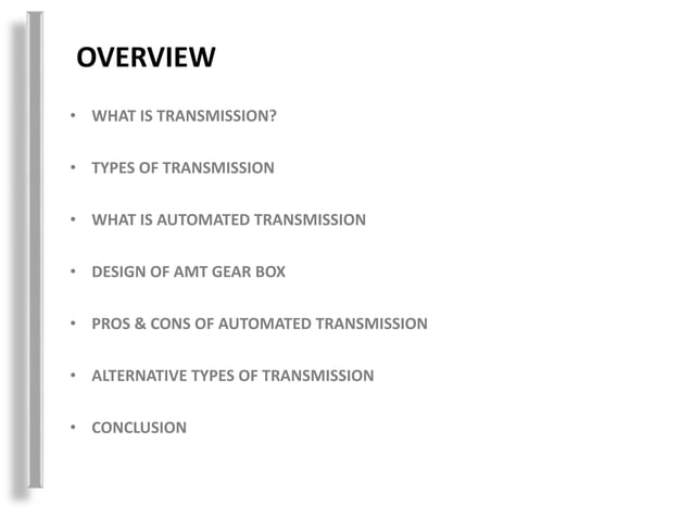 AUTOMATED MANUAL TRANSMISSION | PPTX | Auto Technology | Automotive