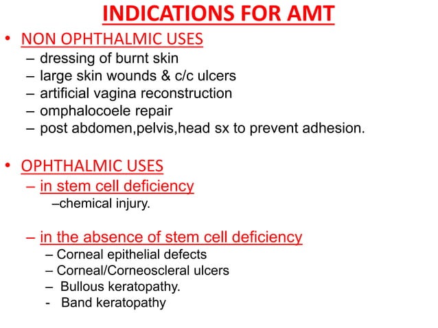 Amniotic membrane transplantation | PPTX | Eye and Vision Conditions ...
