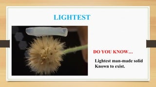 AEROGEL MATERIAL (Aerogel is a material of future. ) | PPT