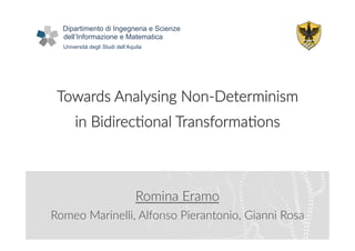 Towards Analysing Non-Determinism in Bidirectional Transformations | PPT