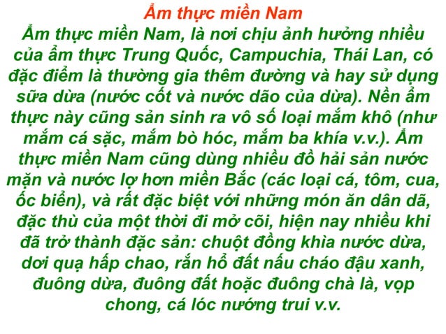 Bai giang Am thuc mien Nam cua Viet Nam.ppt