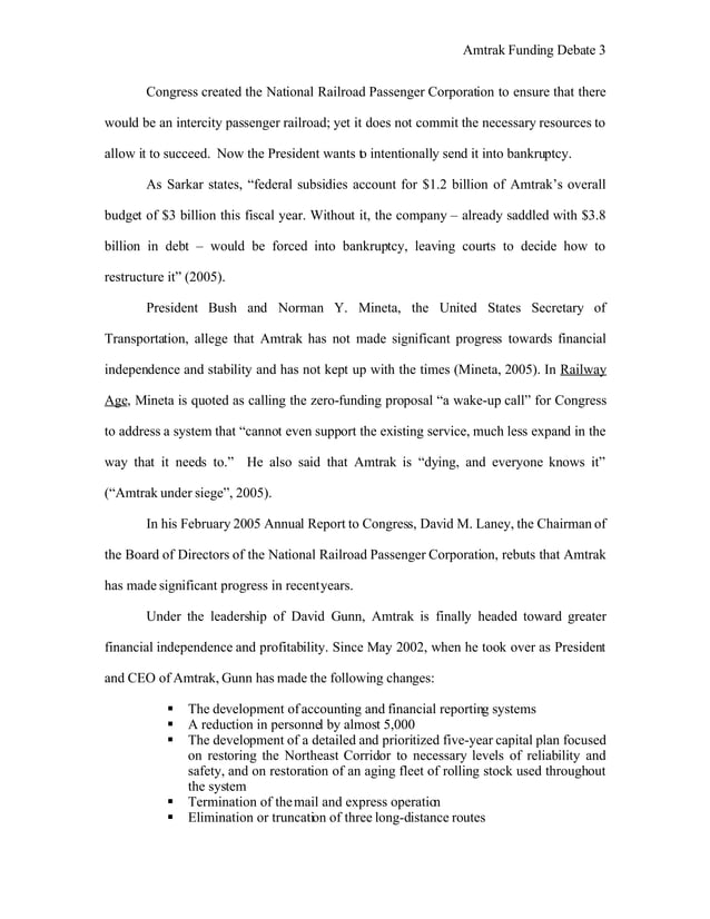 The Amtrak Funding Debate: | DOC