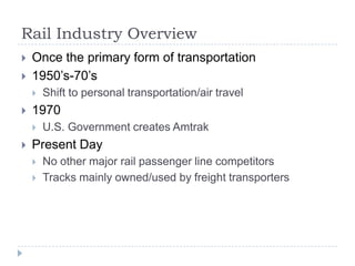 Amtrak Services Presentation | PPTX