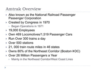 Amtrak Services Presentation | PPTX