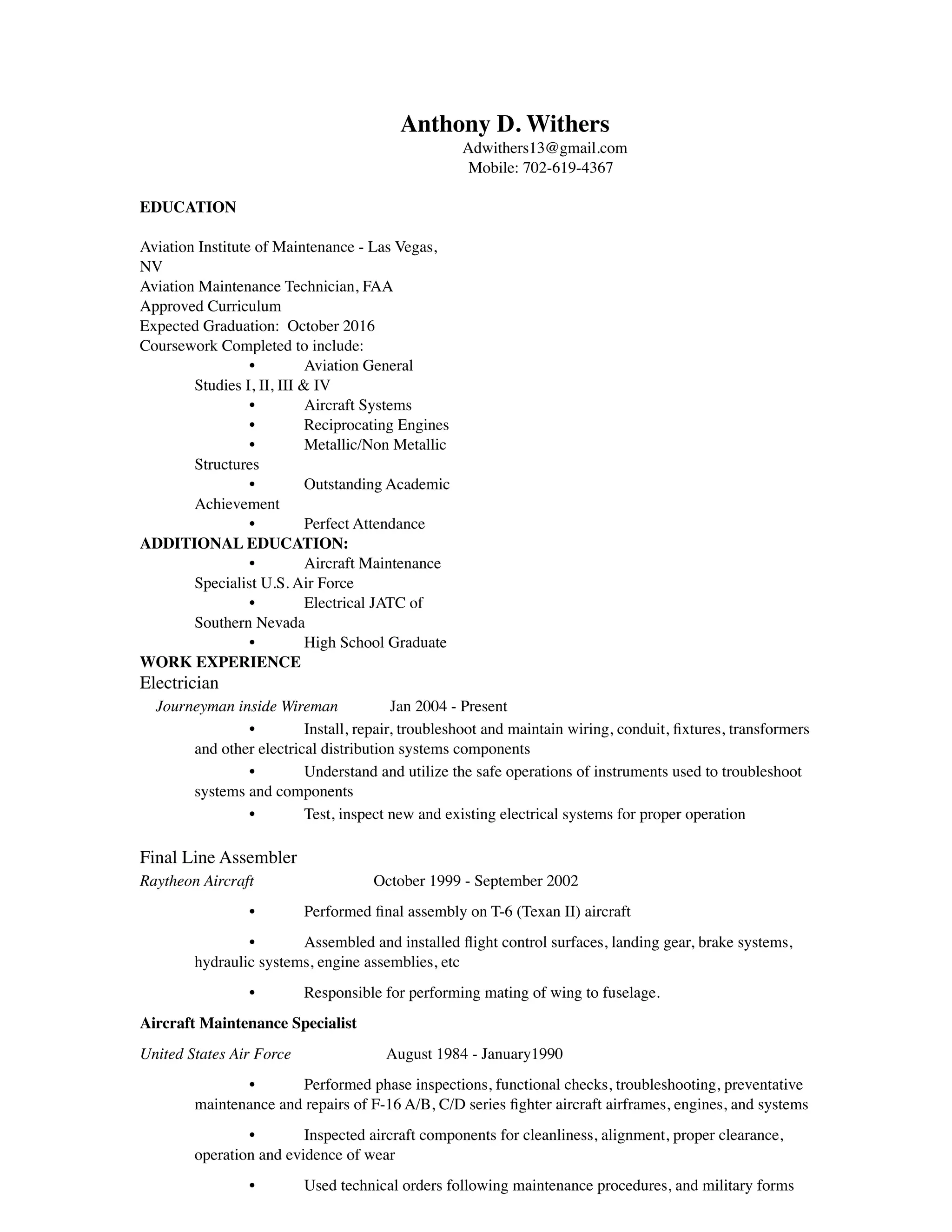 AMT resume | PDF