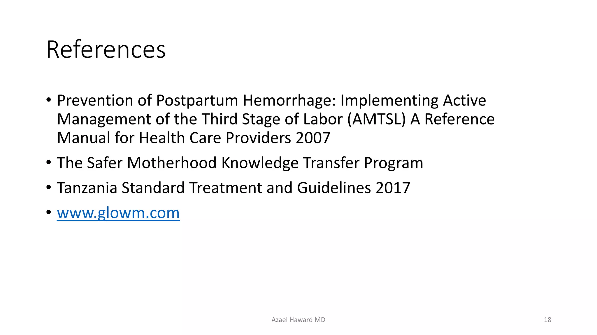 Active Management of Third Stage of Labor | PPTX