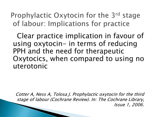 Amtsl – active management of third stage of | PPTX
