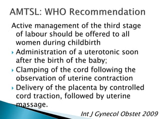 Amtsl – active management of third stage of | PPTX